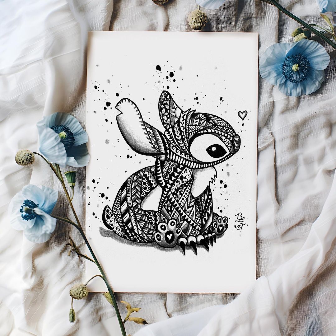 Stitch Print, Stitch Decor Art Ohana Wall Art, Lilo & Stitch Art Print ...