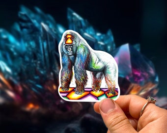 Gorilla Sticker, Jungle Animal Sticker, Wildlife-themed Sticker, Laptop ...