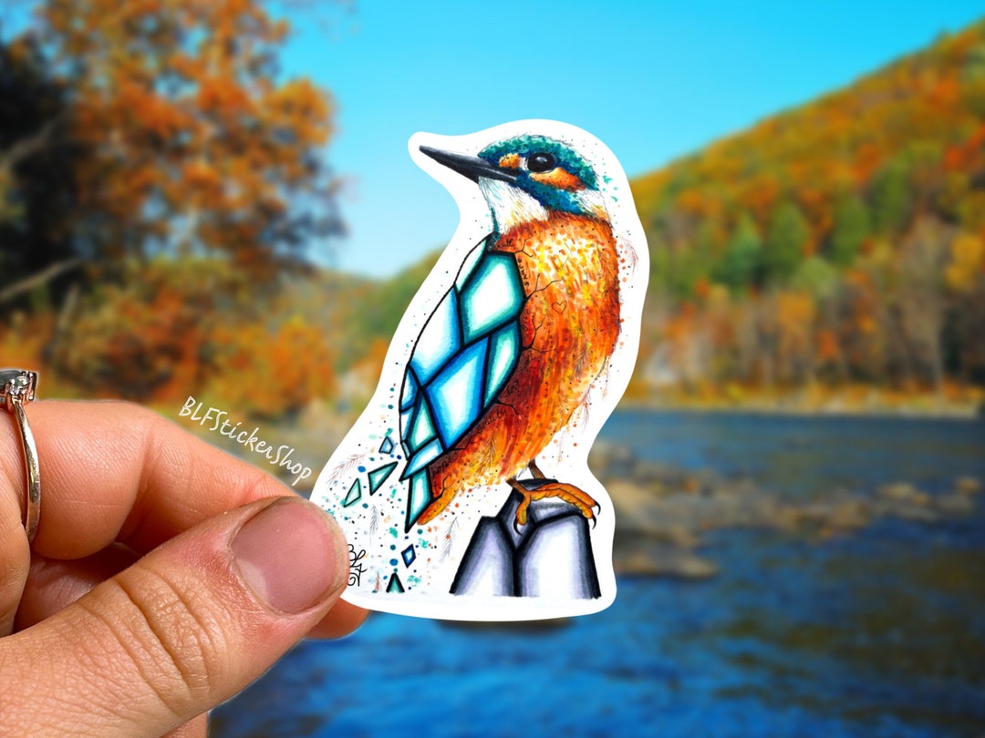 King Fisher Sticker Blue Bird Stickers King Fisher Decal Bird Watching ...