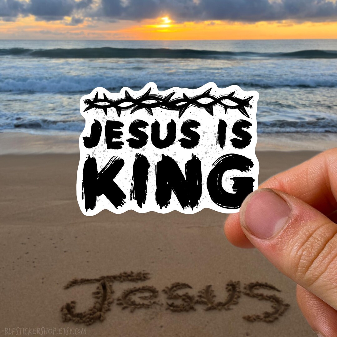 Jesus is King Sticker | Bible Stickers | Jesus Stickers Waterproof ...