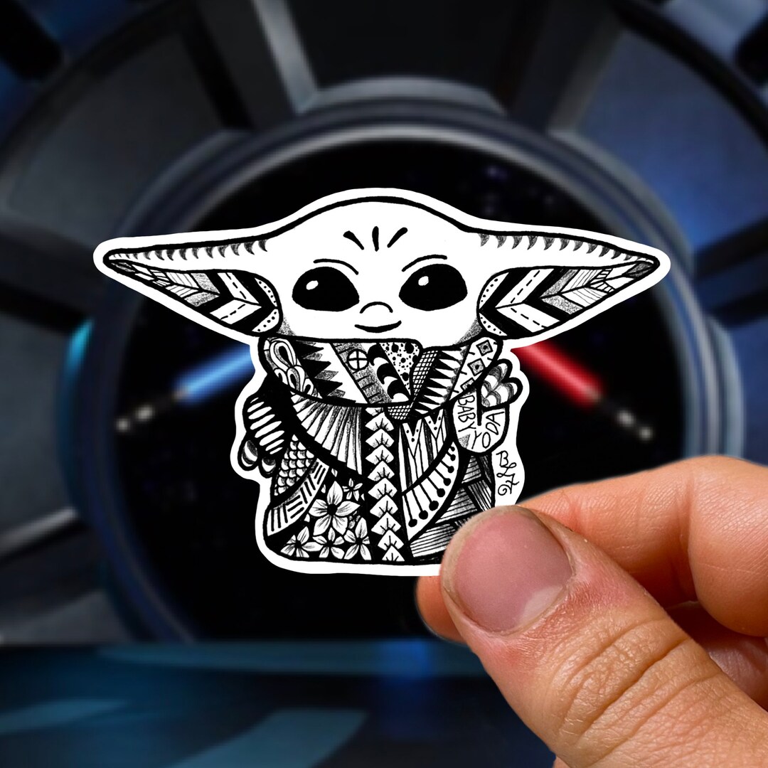 Baby Yoda Sticker Grogu Decal Star Wars Sticker Polynesian Tribal ...