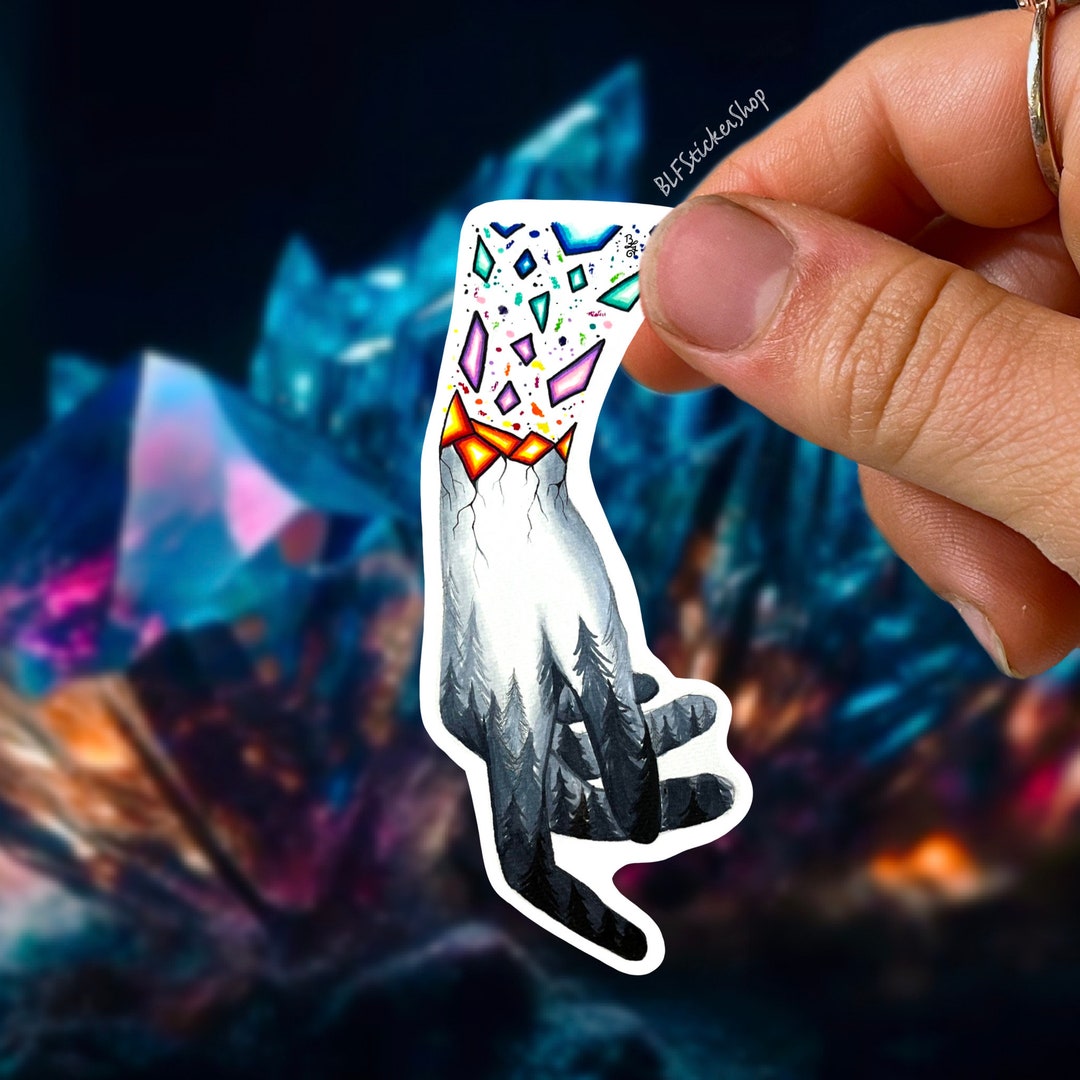 Hand Sticker Vinyl Jewel Sticker Nature Decal Gemstone Sticker ...