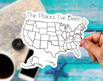 Where I've Been Map Vinyl Sticker | United States USA Waterproof Decal ...