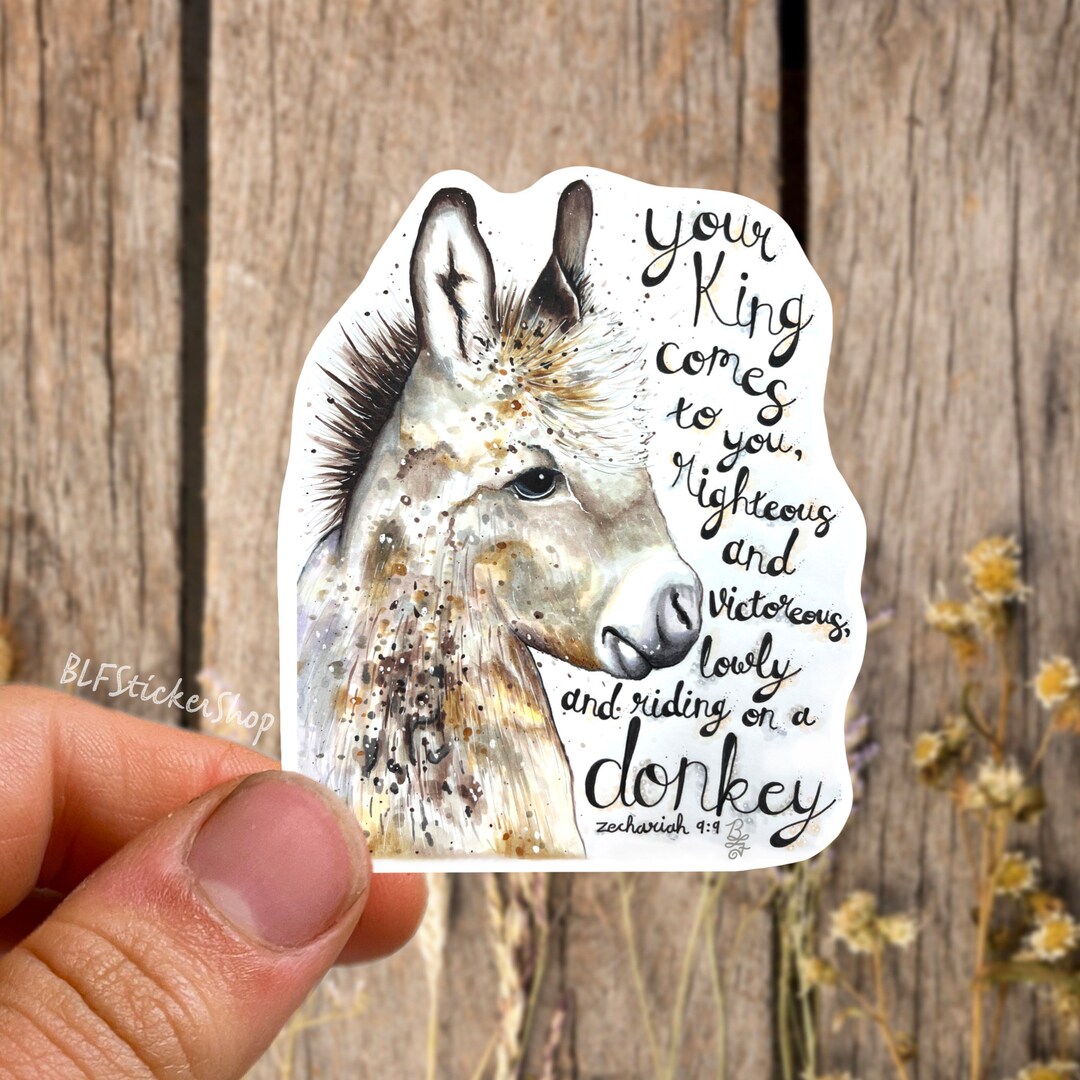 Donkey Sticker Zechariah 9:9 Bible Verse Sticker Christian Faith ...