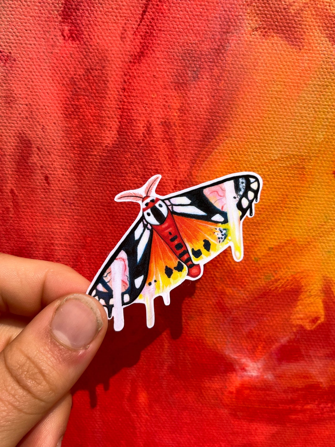 Tiger Moth Sticker Red Moth Sticker Water Bottle Vinyl Sticker ...