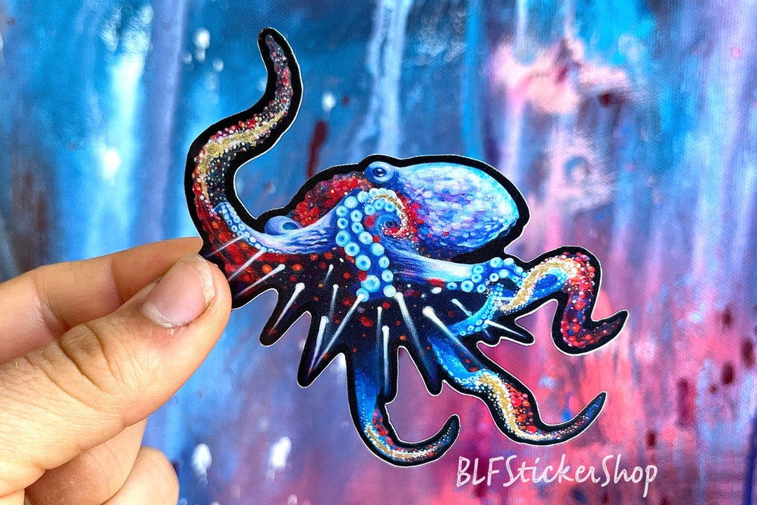 Octopus Sticker, Kraken Sticker, Sea Creature Decal, Octopus Vinyl ...