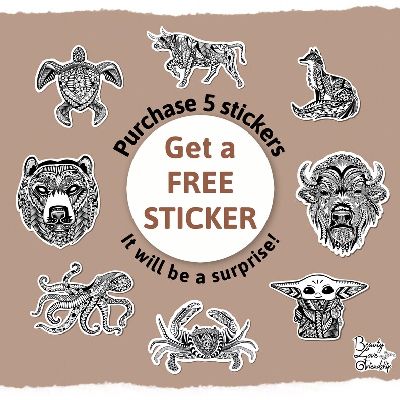 Tribal Fox Sticker Black White Fox Decal Fox Gift Tribal Polynesian Art ...
