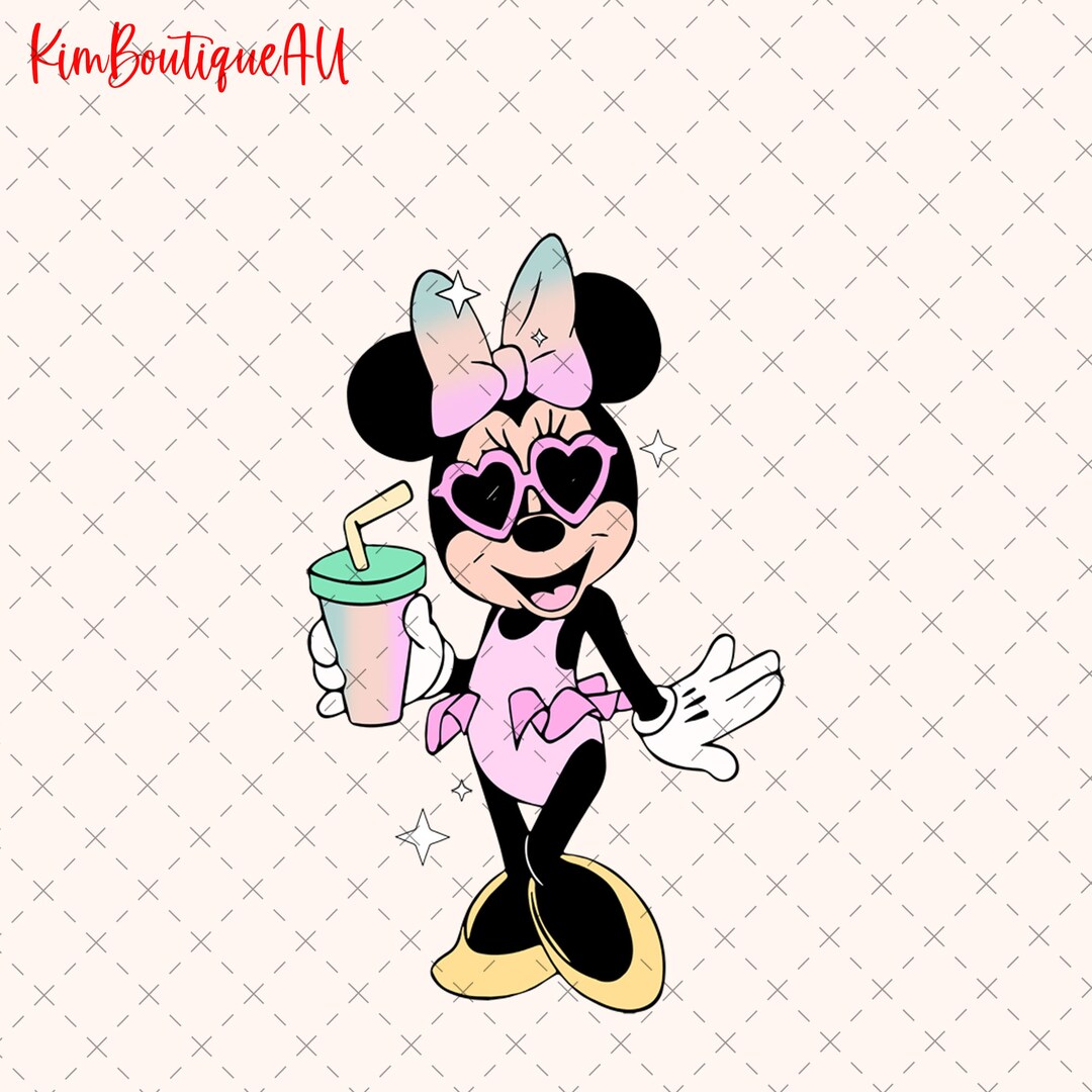 Cute Minnie Character Summer Vibes Png, Minnie and Mickey Summer Life ...