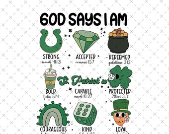 God Says I Am St Patrick's Day Png, Shamrock St Patricks Day Png ...