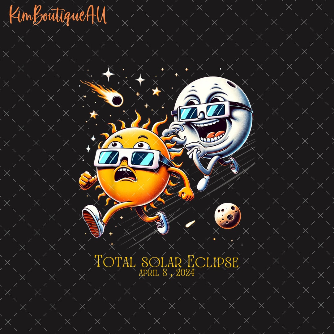 Total Solar Eclipse April 8 2024 Png, Cute Solar Eclipse 2024 Png, Sun ...