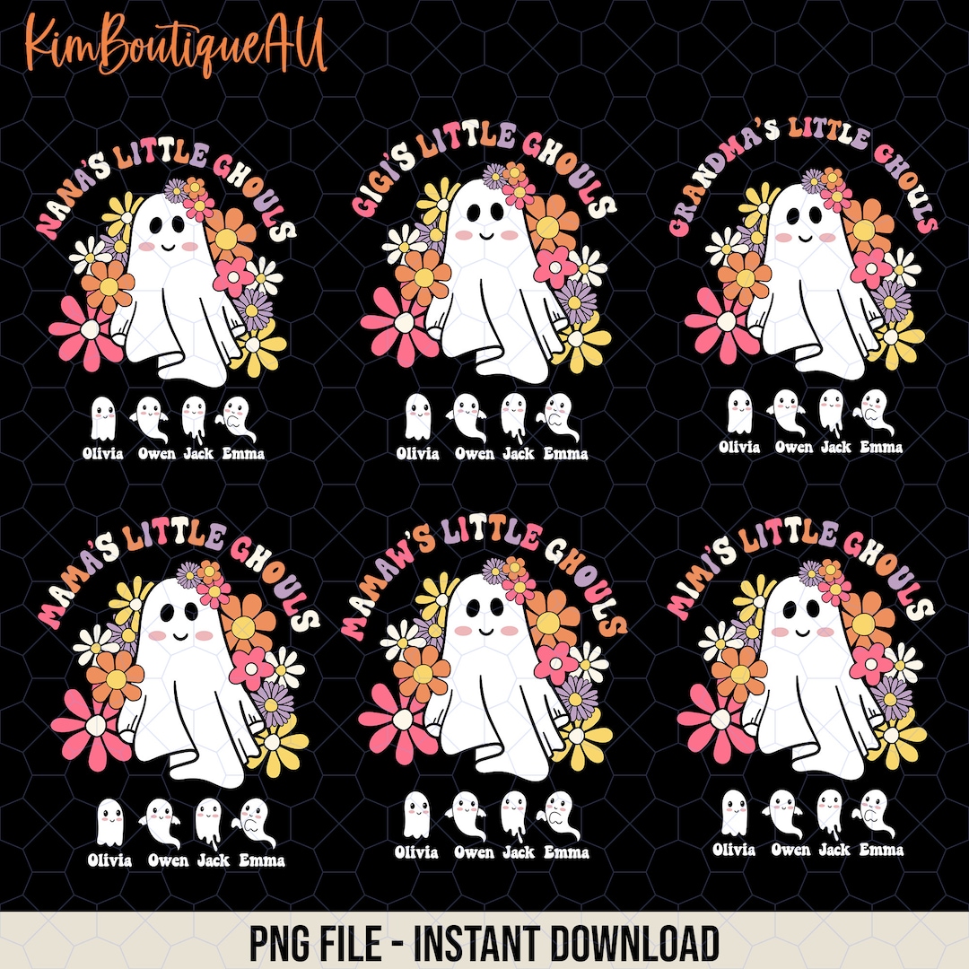 Mamas Little Ghouls With Custom Kids Name Bundle Floral - Etsy