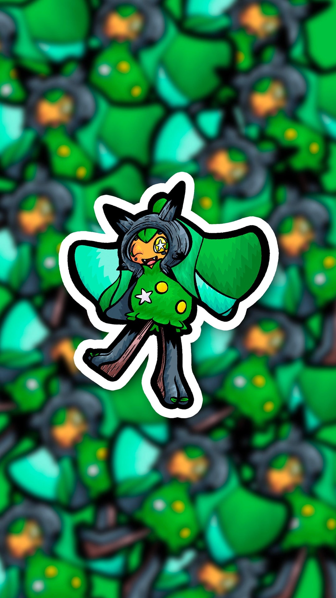 Ogerpon Sticker Pokemon Kawaii Stickers Gift Vinyl Waterproof Glossy ...