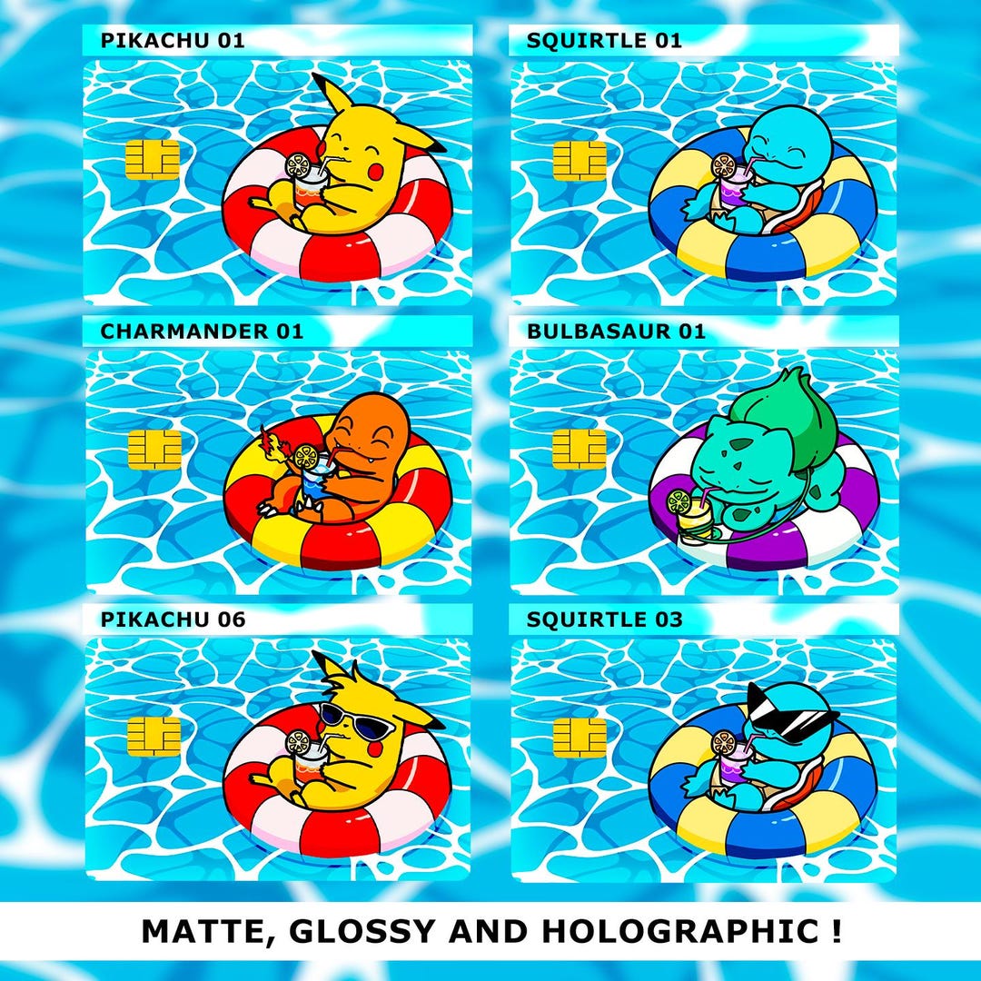 Credit Card Skin Pokemon Pikachu Summer Gift for Him and Her - Etsy