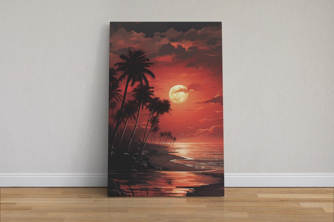 Miami Beach Art, Sunset Background, Ocean Art Work, Beach Art Work ...