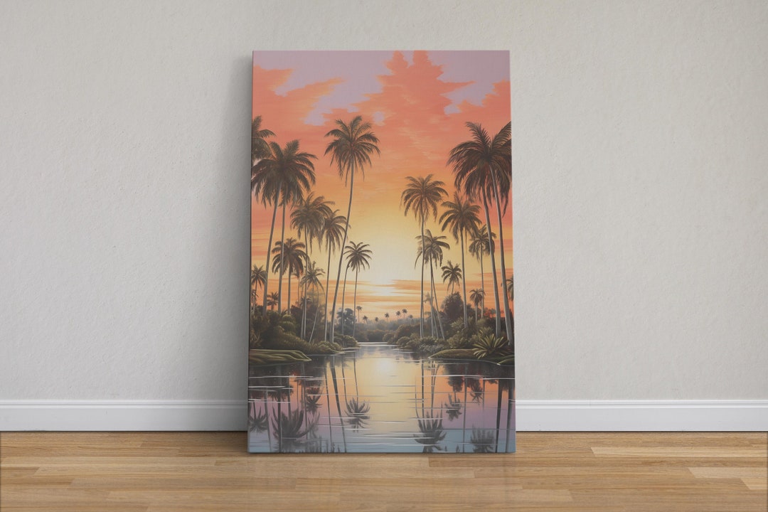 Miami Beach Art, Sunset Background, Ocean Art Work, Beach Art Work ...