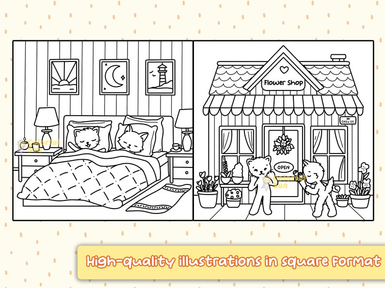 Kawaii Coloring Pages for Adults Cozy and Cute Coloring Sheets, Michi ...