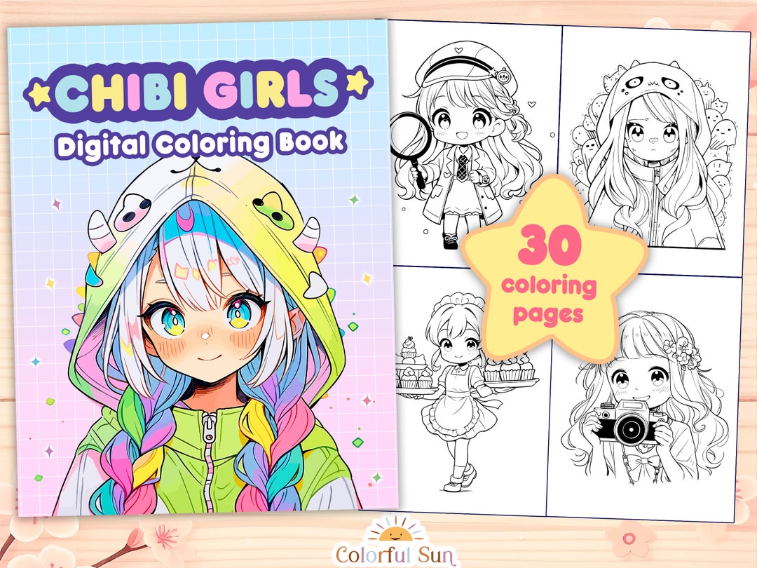 Kawaii Chibi Coloring Pages Anime Manga Coloring Book, Printable ...