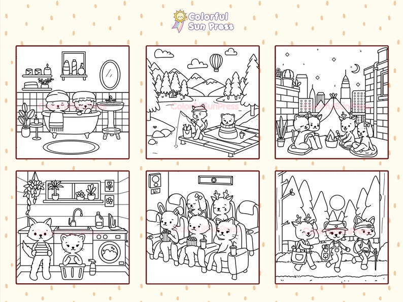 Kawaii Coloring Pages for Adults Cozy and Cute Coloring Sheets, Michi ...