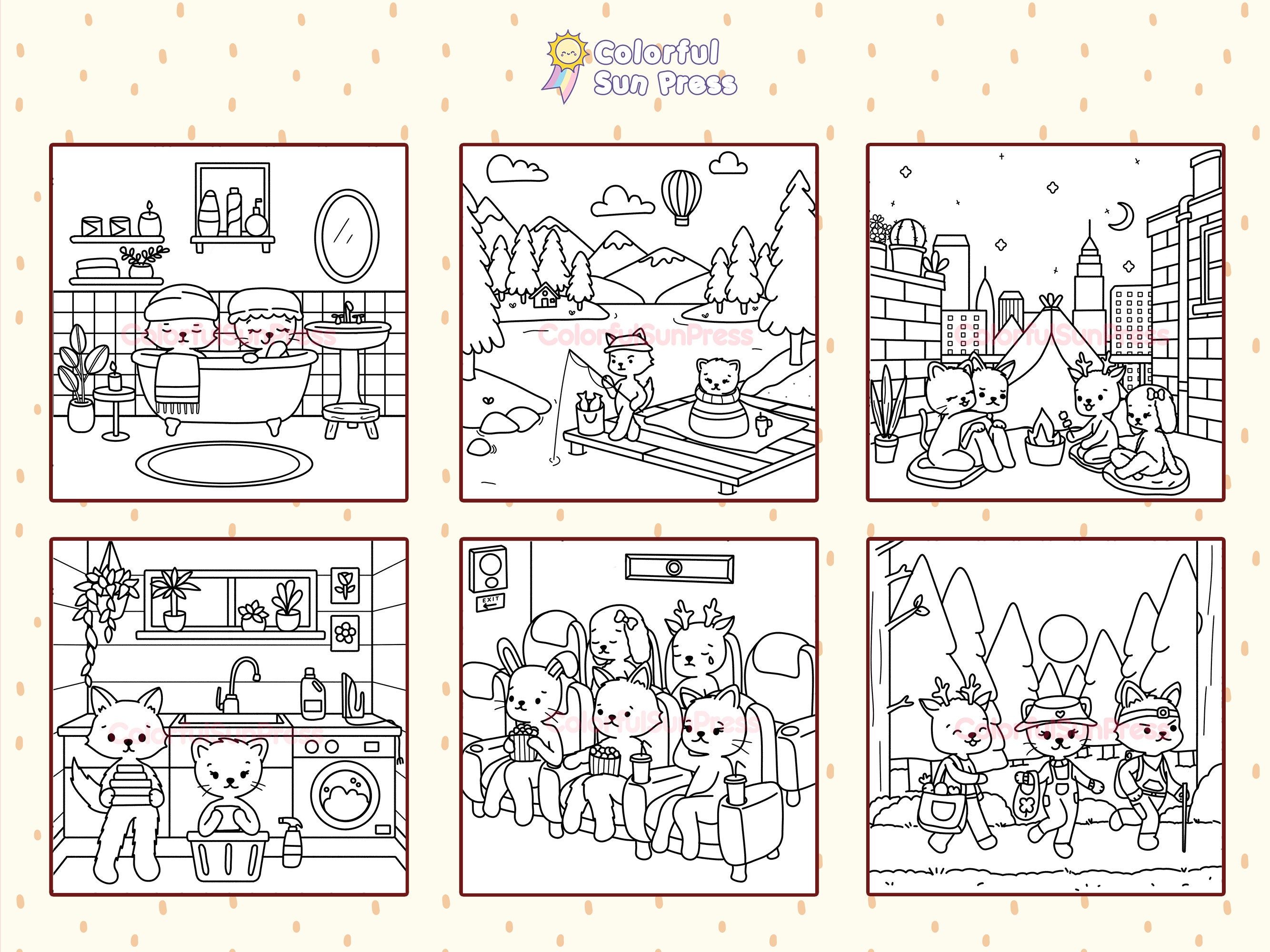 Kawaii Coloring Pages for Adults Cozy and Cute Coloring Sheets, Michi ...
