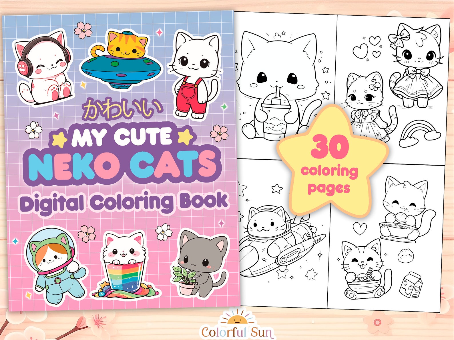 Animal Coloring Pages Kawaii Coloring Pages of Cute Cats Easy Coloring ...