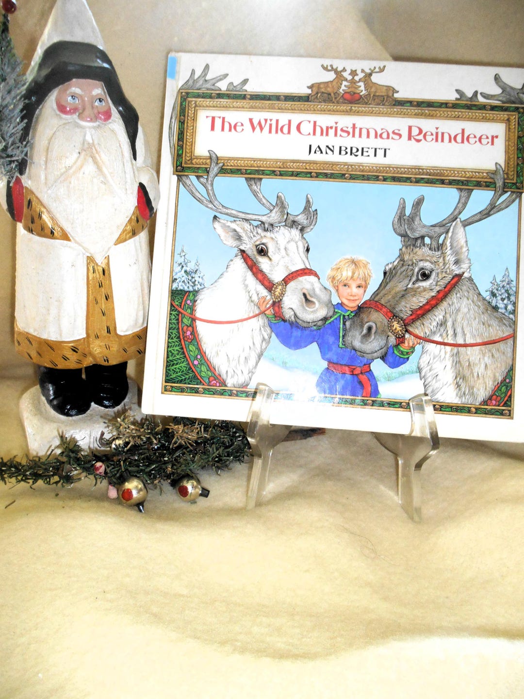 Vintage the Wild Christmas Reindeer Book by Jan Brett 1990 - Etsy