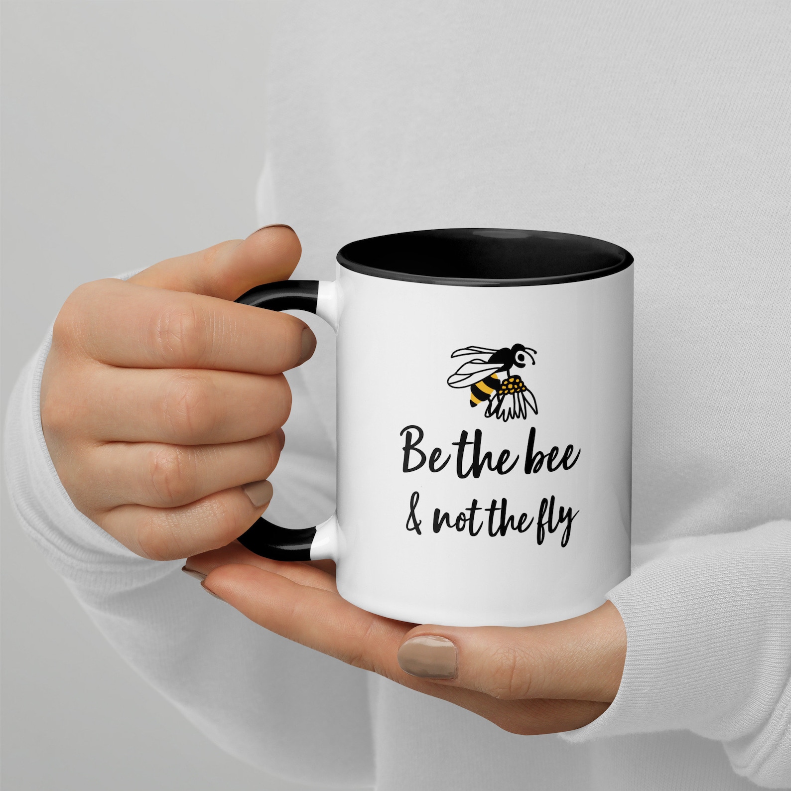 Be the Bee & Not the Fly, St Paisios Quote, White Glossy Mug With Black ...
