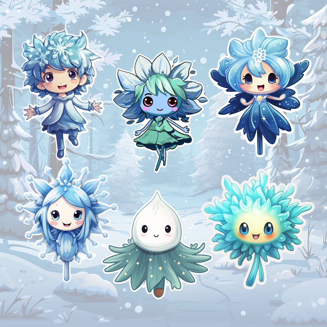 Mini Stickers Winter Forest Sprites Frosty Forest Dwellers Fairies Fae ...