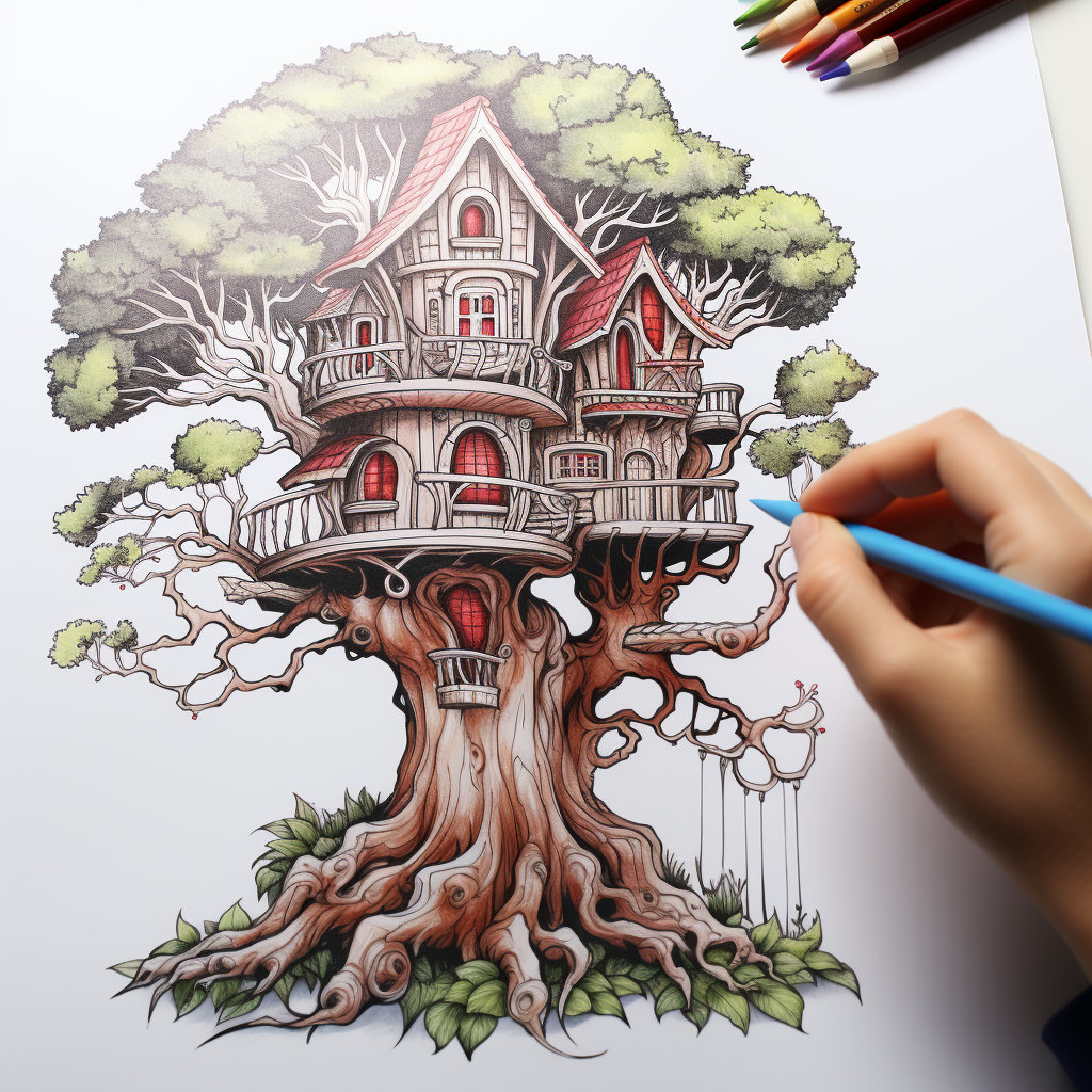 Instant Download | Coloring Book Treehouse Pages Art Adults All Ages ...