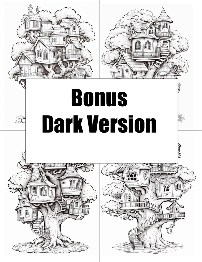 Instant Download | Coloring Book Treehouse Pages Art Adults All Ages ...