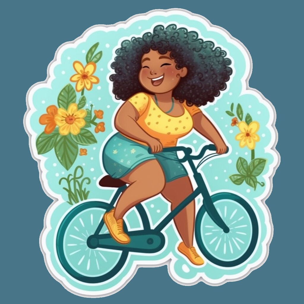 Sticker Body Positive Curvy Woman Body Positivity Bike Cycling Bicycle ...