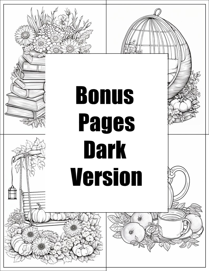 Instant Download | Coloring Book Autumn Fall Lovers Pages Art Adults ...