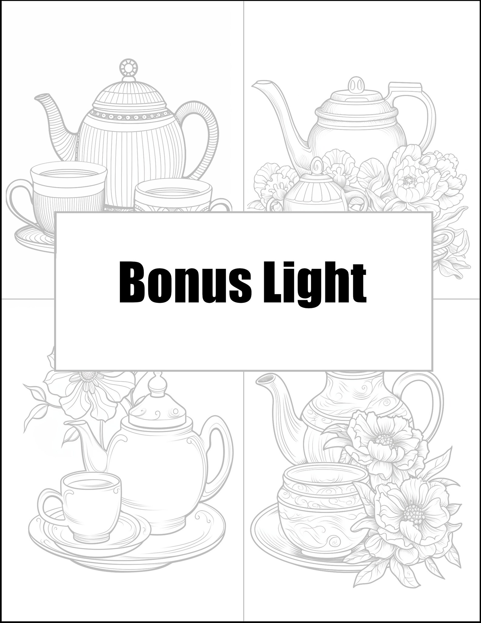 Instant Download | Coloring Book Tea Time Pages Art Adults All Ages ...