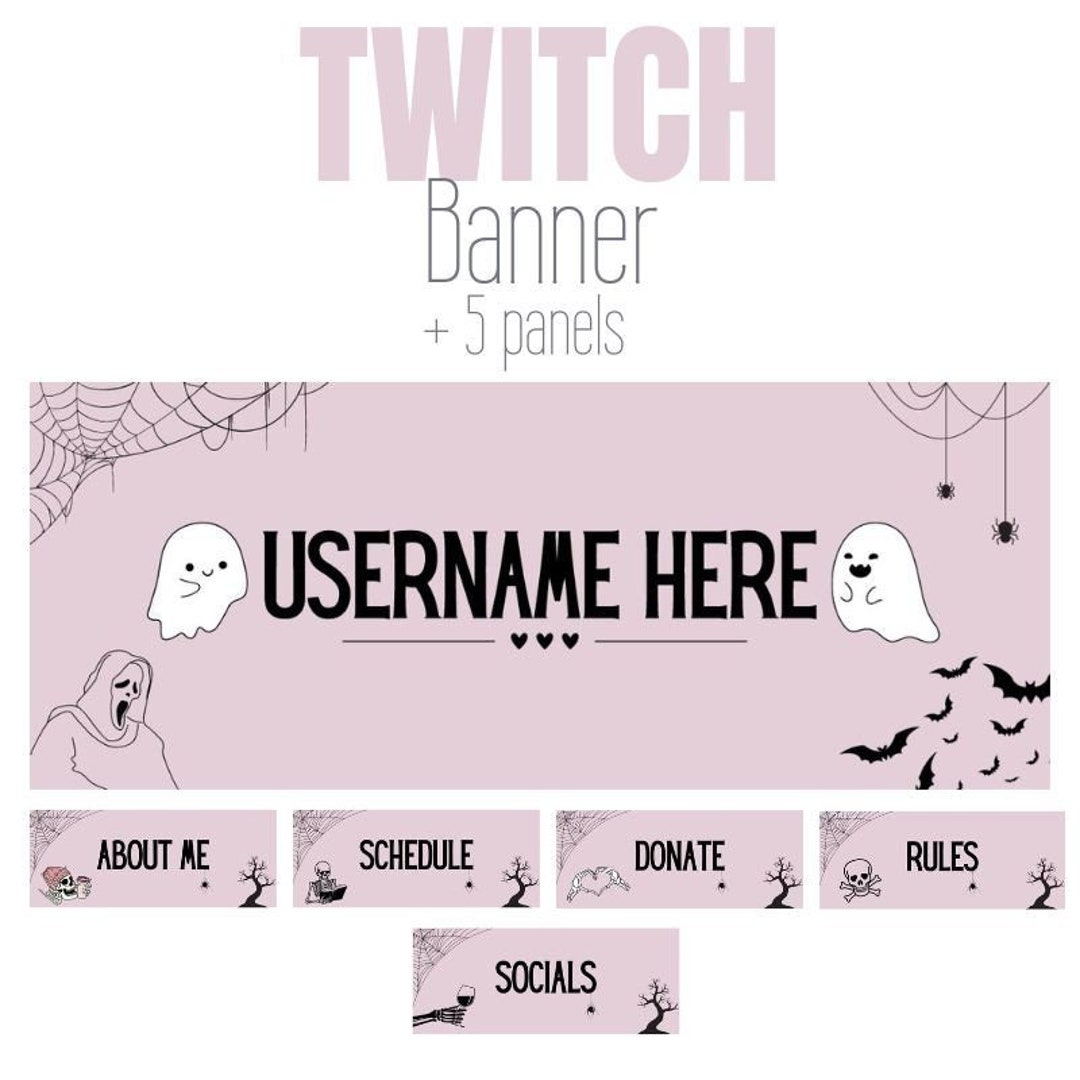 Cute Spooky Twitch Banner + 5 Panels - Etsy