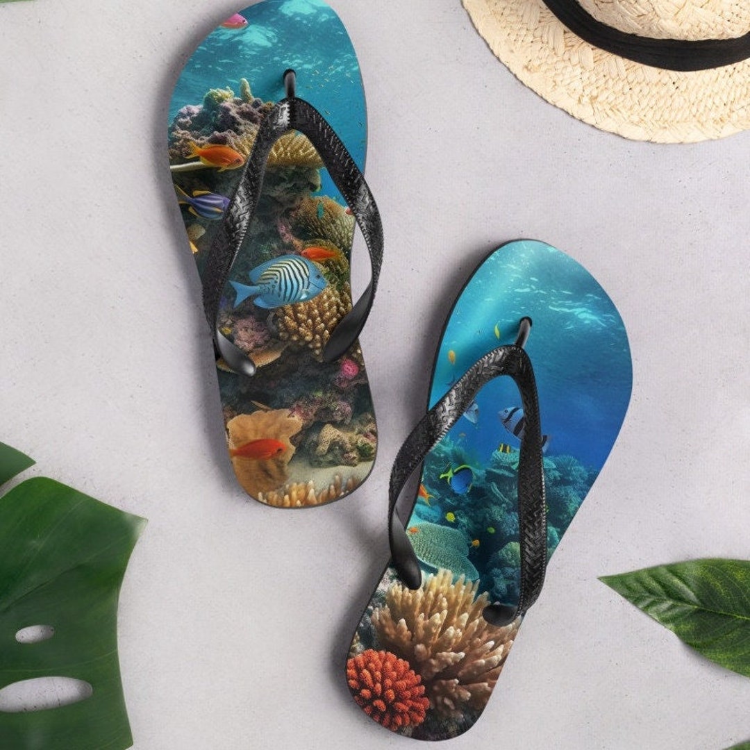 Coral Reef Tropical Fish Angel Fish SCUBA Diving Flip Flops - Etsy