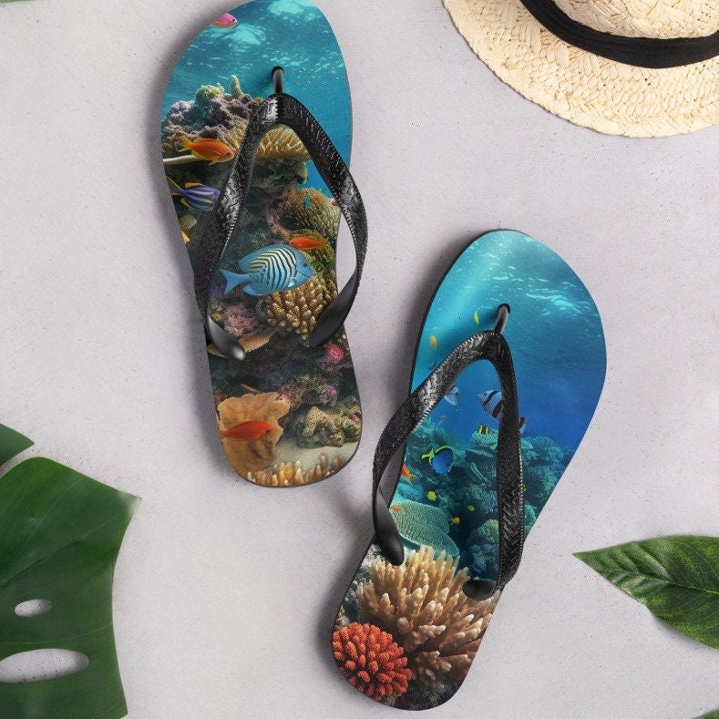 Coral Reef Tropical Fish Angel Fish SCUBA Diving Flip Flops - Etsy