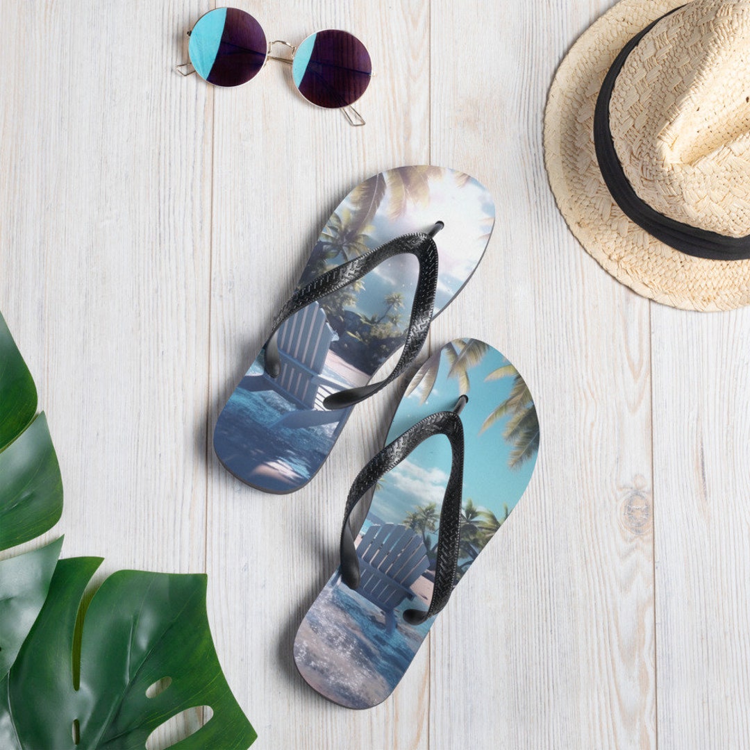 Breezy Beach Day Island Life Vacay Time Beach Life Flip Flops - Etsy