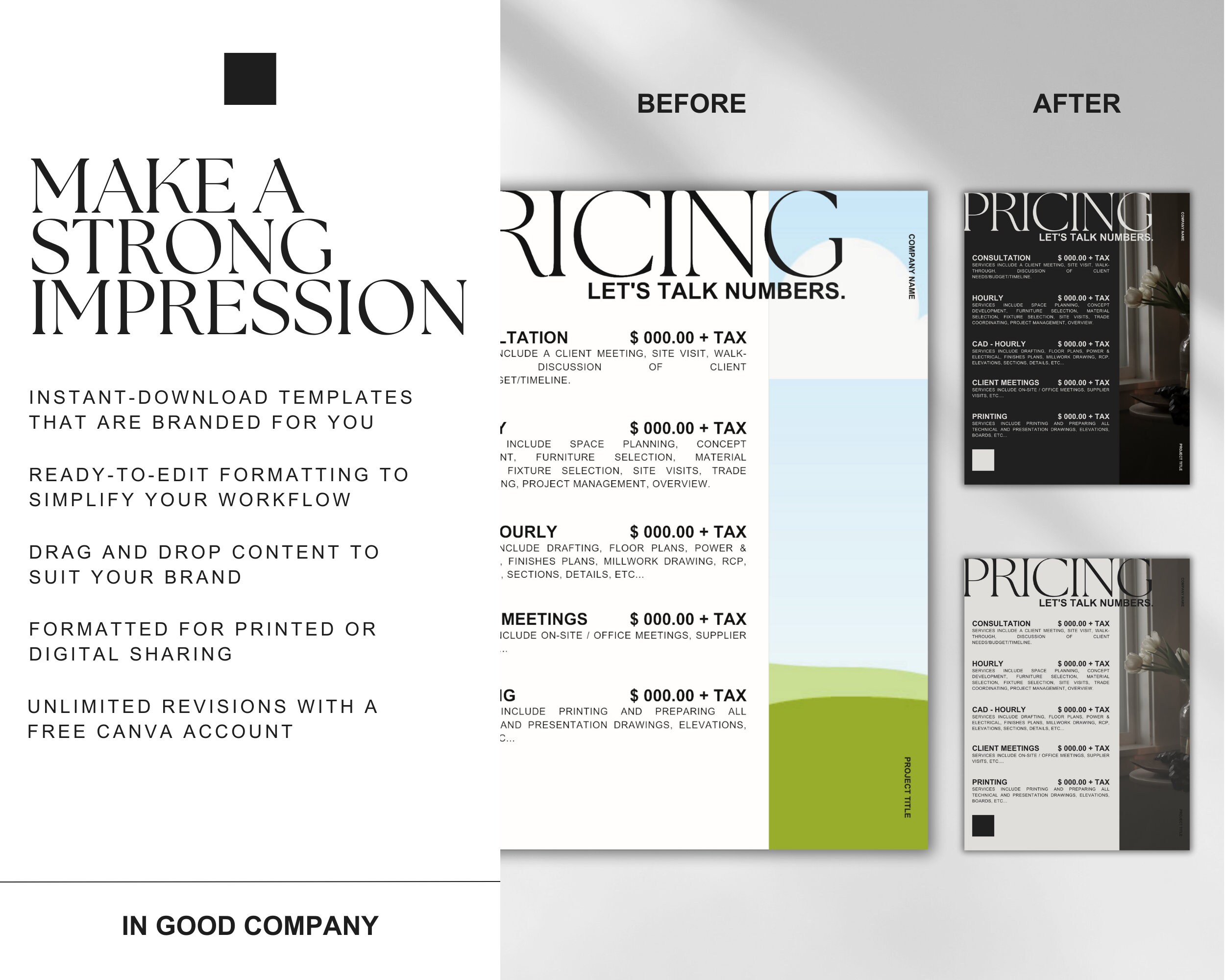 Interior Design Invoice, Receipt, Contract, and Pricing Guide Canva ...