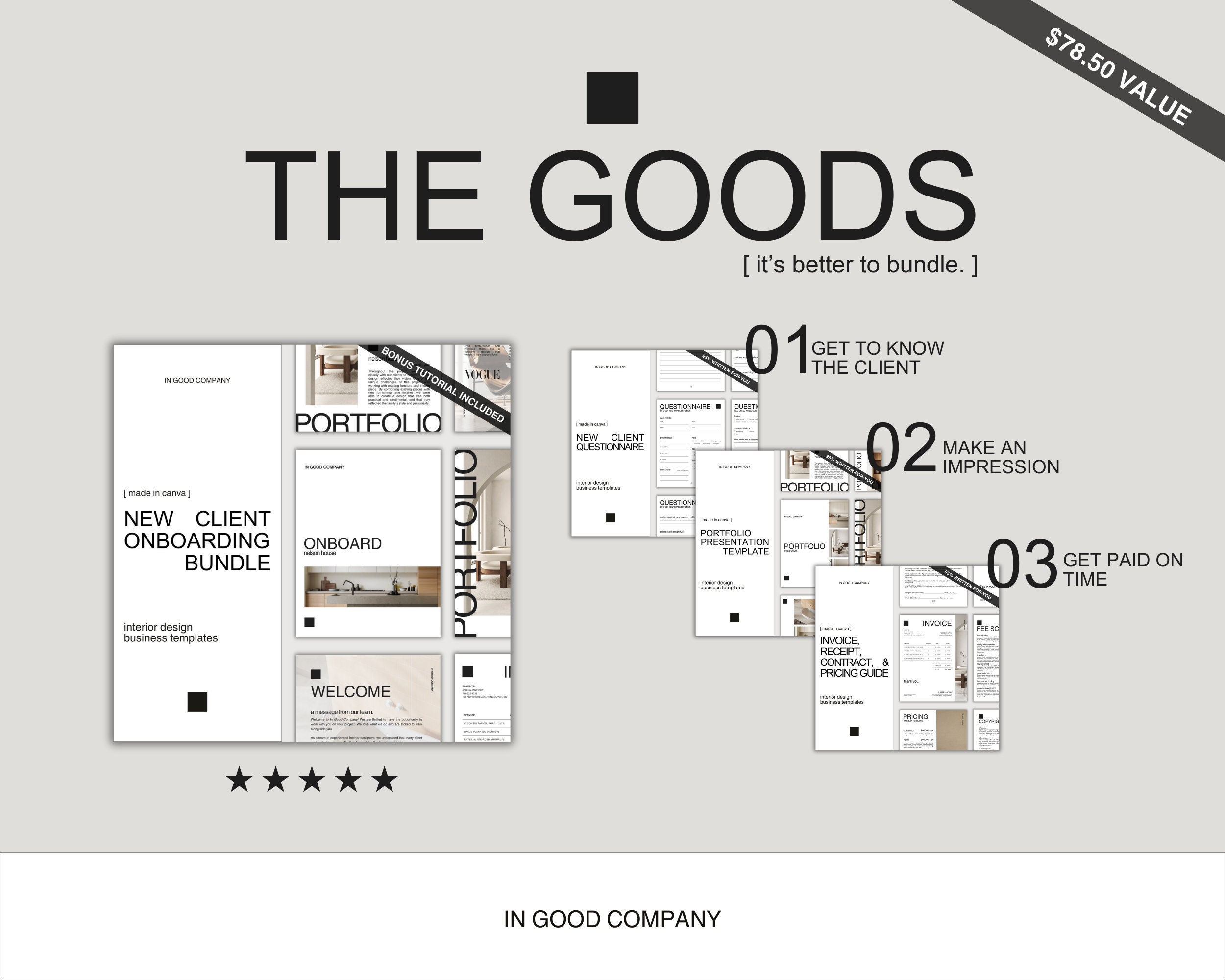Interior Design Invoice, Receipt, Contract, and Pricing Guide Canva ...