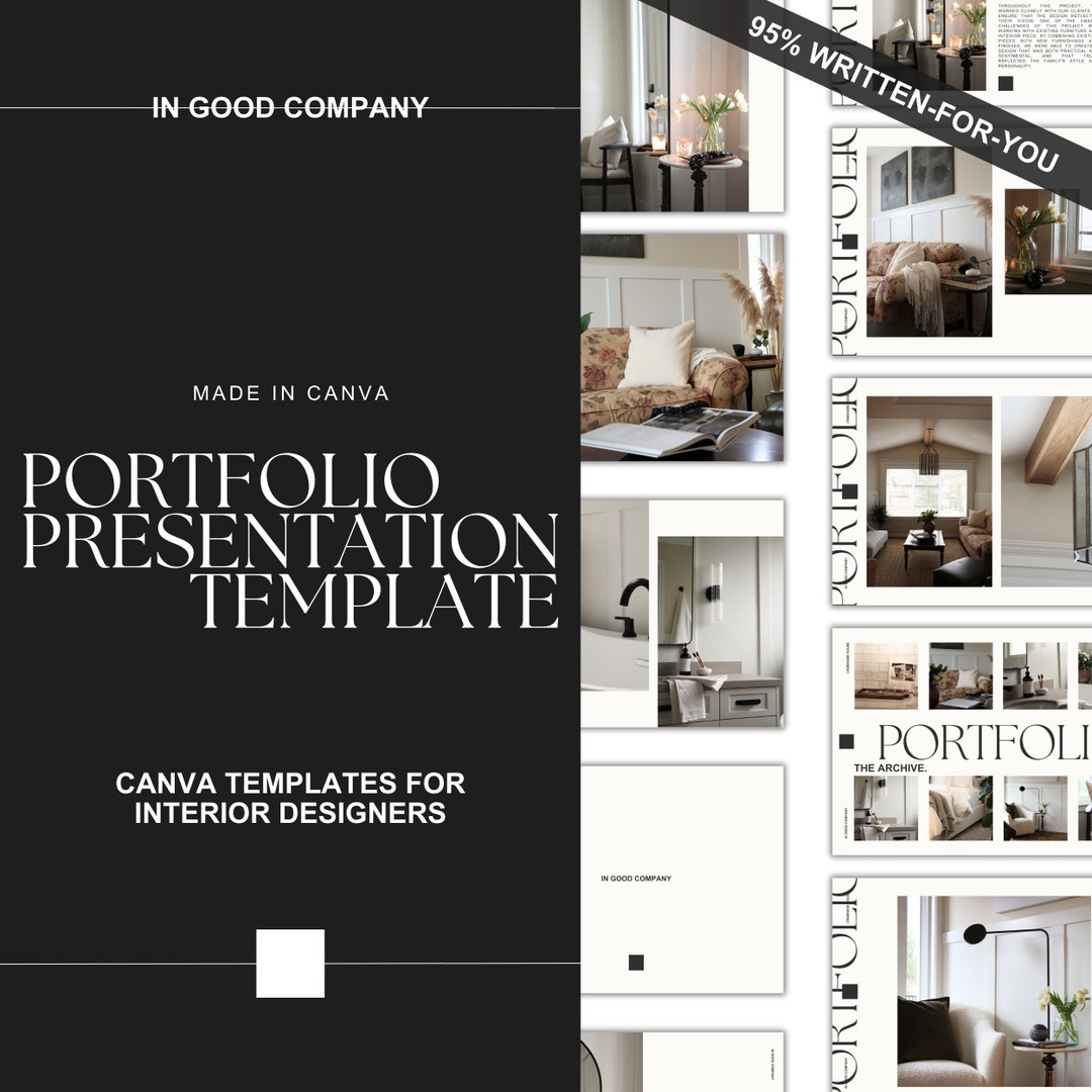 Interior Design Portfolio Template/ Canva Business/ Design Lookbook ...