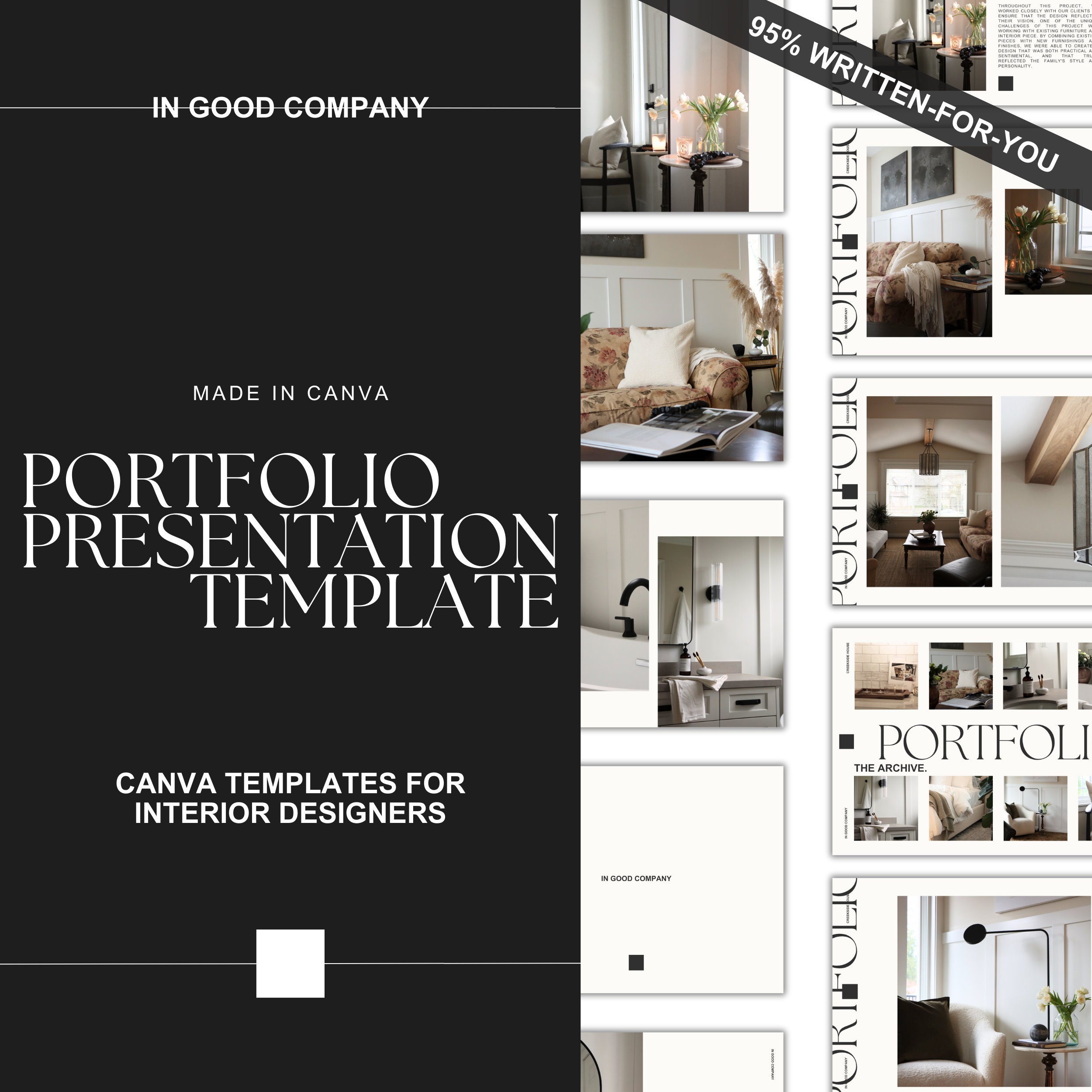Interior Design Portfolio Template/ Canva Business/ Design Lookbook ...