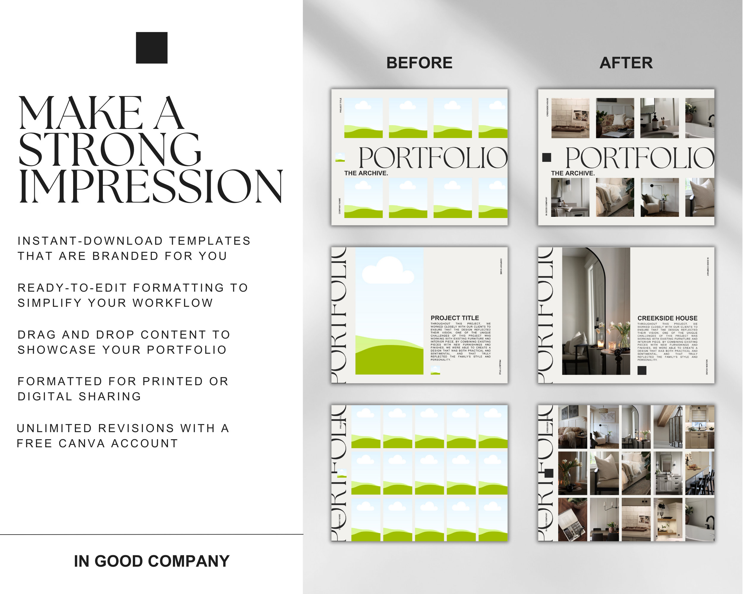 Interior Design Portfolio Template/ Canva Business/ Design Lookbook ...