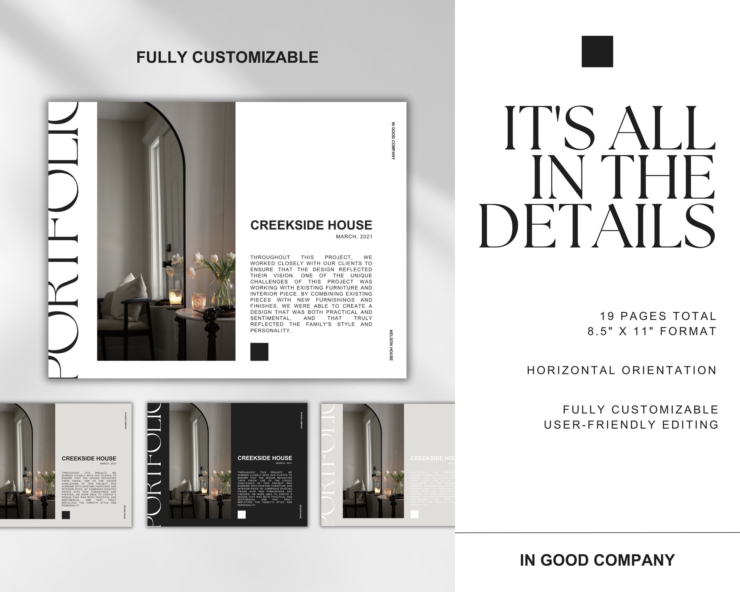 Interior Design Portfolio Template/ Canva Business/ Design Lookbook ...