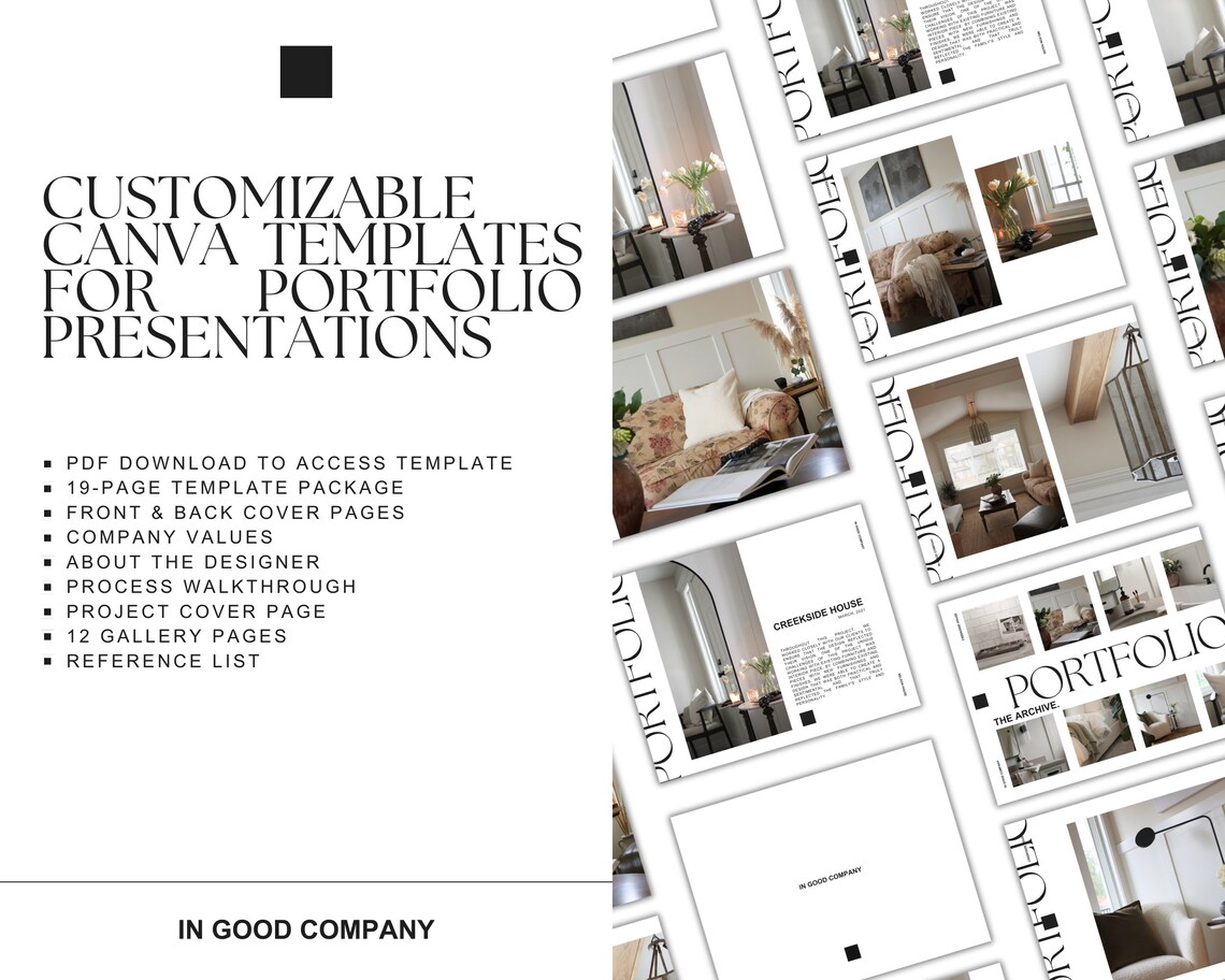 Interior Design Portfolio Template/ Canva Business/ Design Lookbook ...