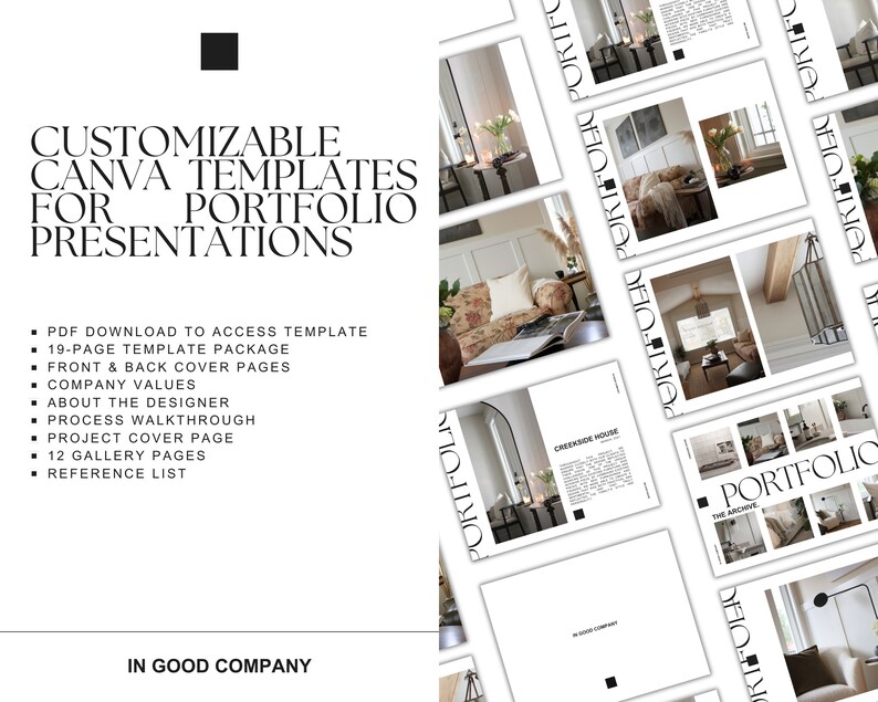Interior Design Portfolio Template/ Canva Business/ Design Lookbook ...