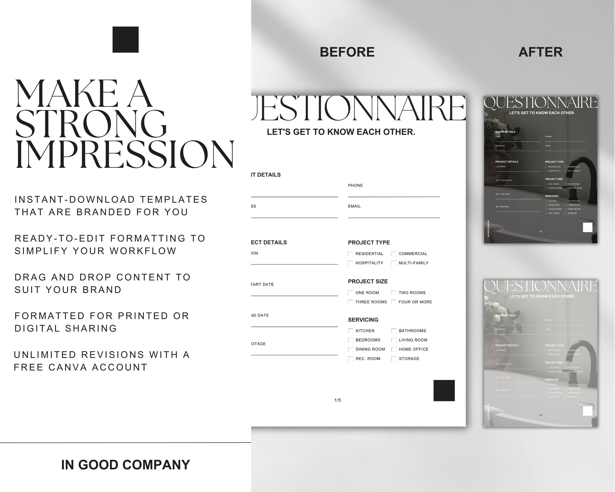 Interior Design Client Questionnaire Template/ Canva Onboarding ...
