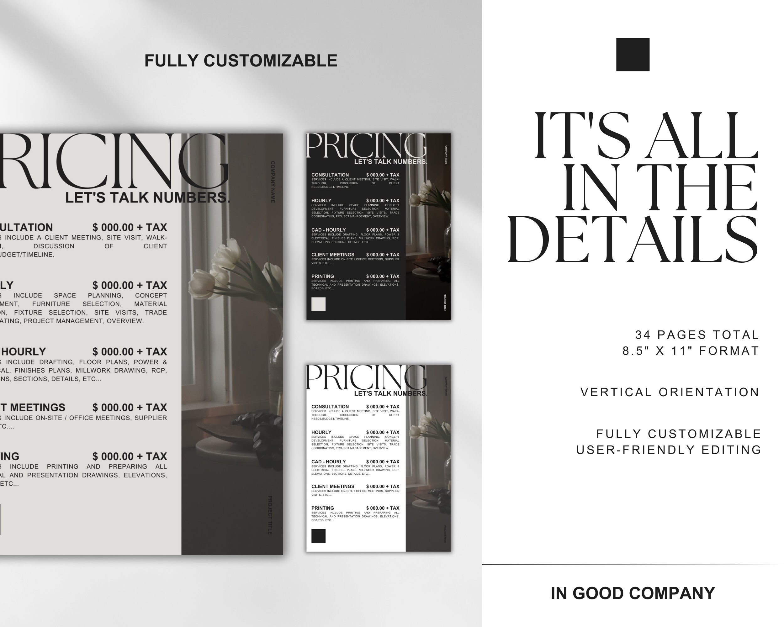 Interior Design Invoice, Receipt, Contract, and Pricing Guide Canva ...
