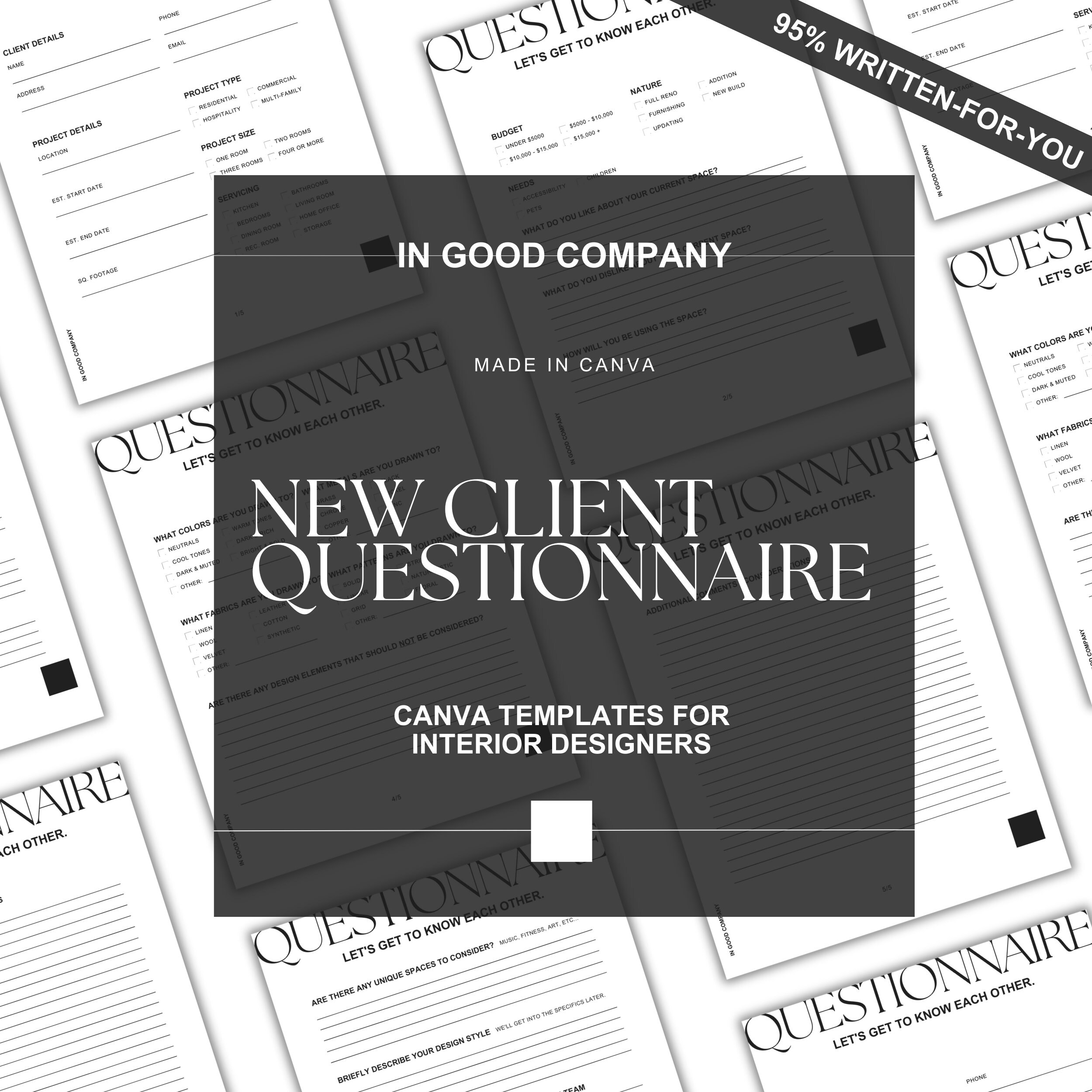 Interior Design Client Questionnaire Template/ Canva Business ...