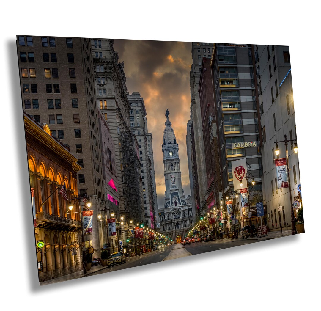Philadelphia City Hall Night View: Broad Street Wall Art - Etsy