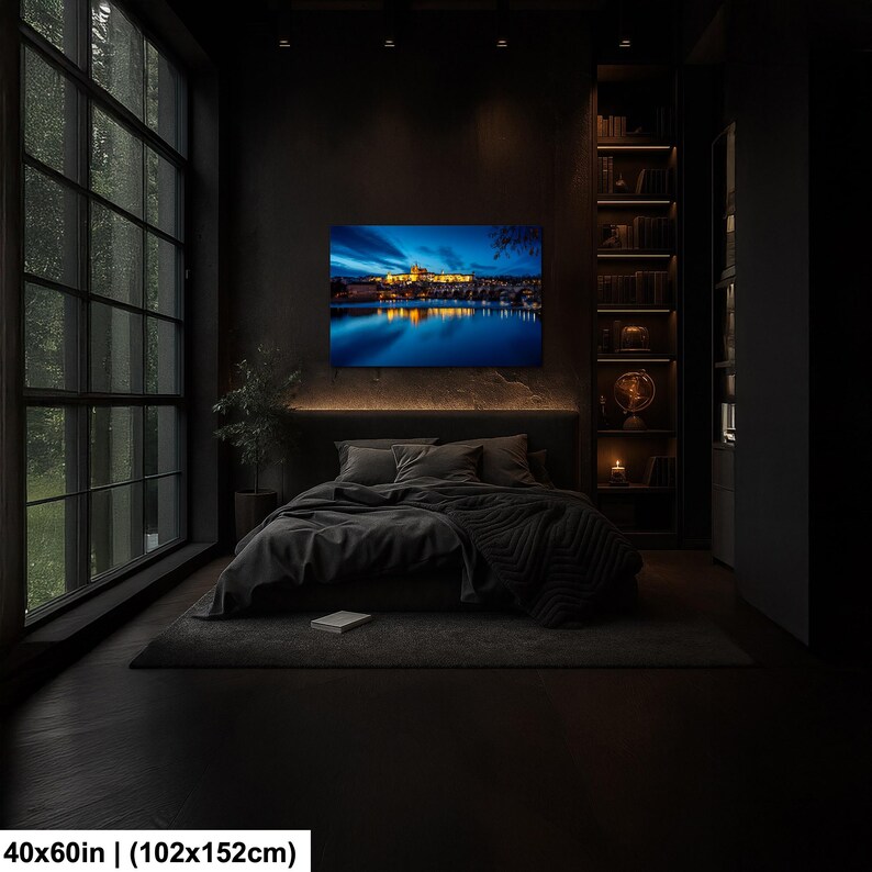 Prague Castle at Blue Hour – Illuminated Cityscape Over the Vltava ...