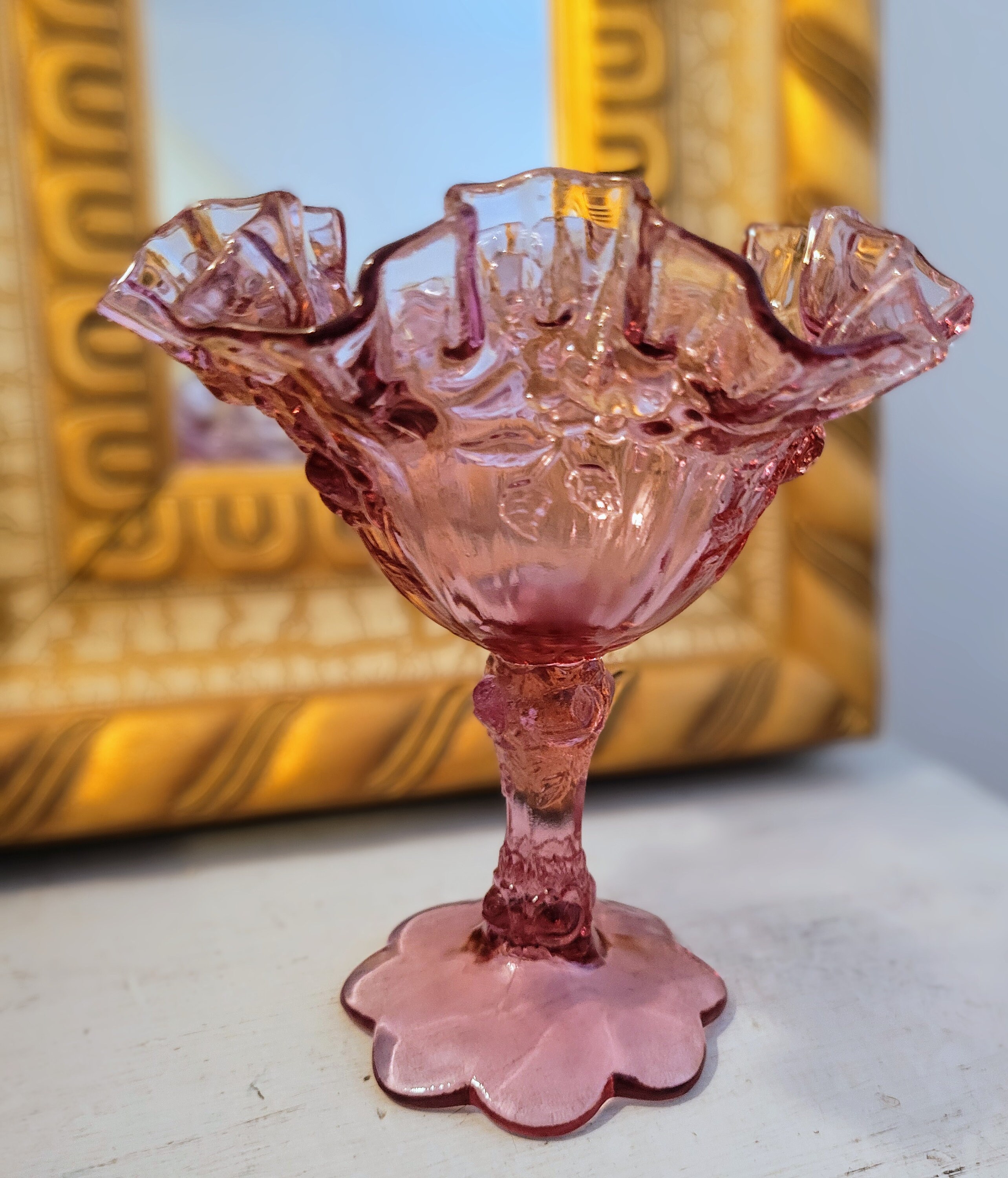 Vintage Fenton Compote, Pink, Blue, Purple Candy Dish - Etsy